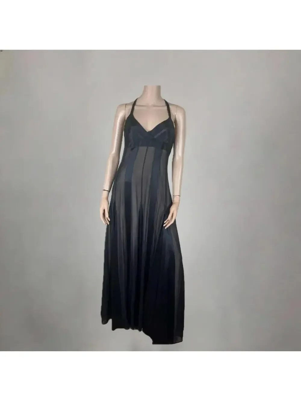 BCBGMaxAzria | Dresses | New Bcbg Black 0 Silk Panel Halter Evening ...